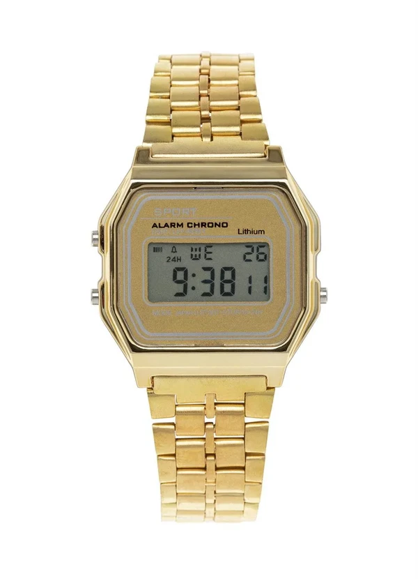 Relógio Quadrado Dourado 1 Peça - Lar&Lazer