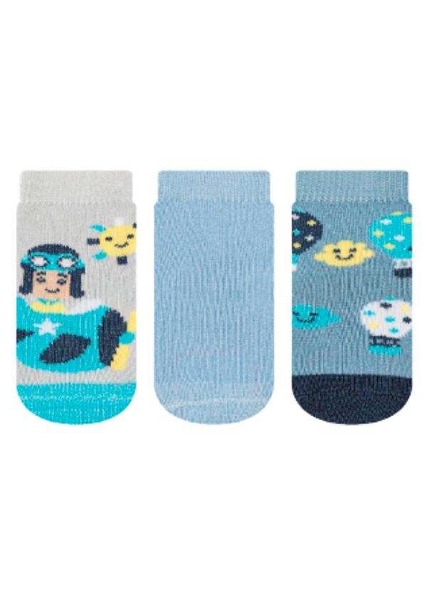Kit 3 pares de Meias Soquete Cia da Meia Azul - Rovitex