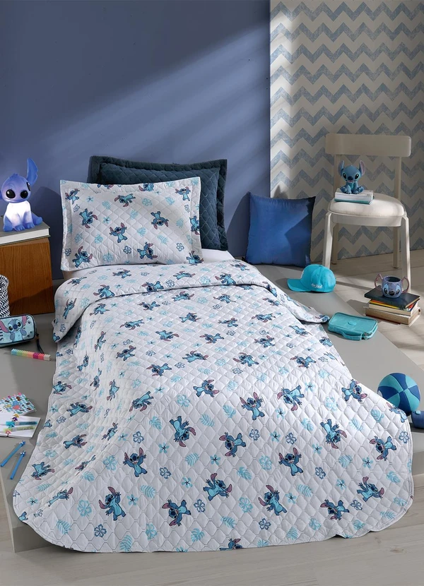 Colcha Disney Stitch Solteiro 1 Peça - Lar&Lazer