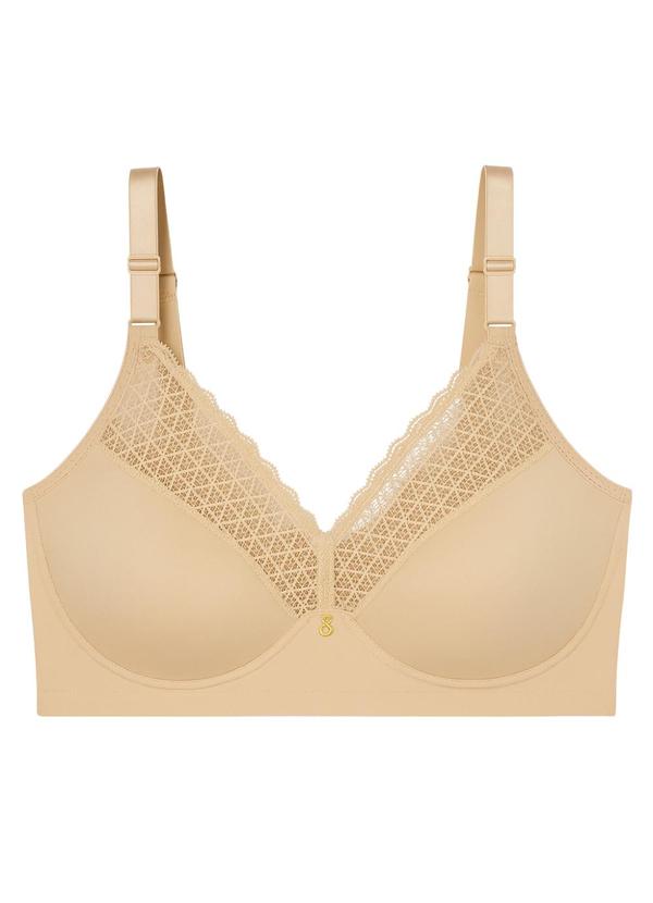 Sutiã sem Bojo Poliamida Bege - Dukali