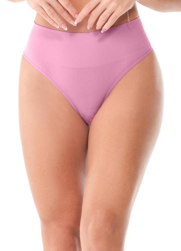 Calcinha Tanga Cós Alto sem Costura Rosa - Zee Rucci