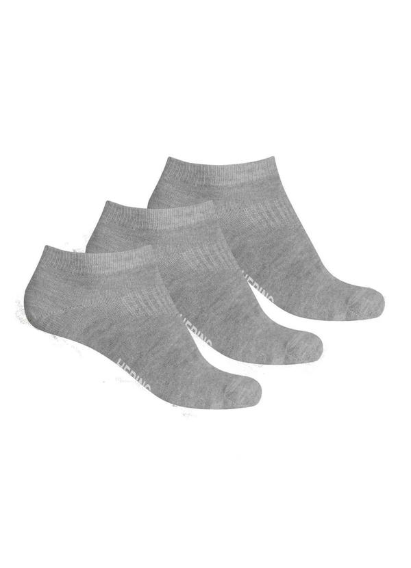 Kit com Tres pares de Meias Cano Curto Unissex Cinza - Hering Oficial