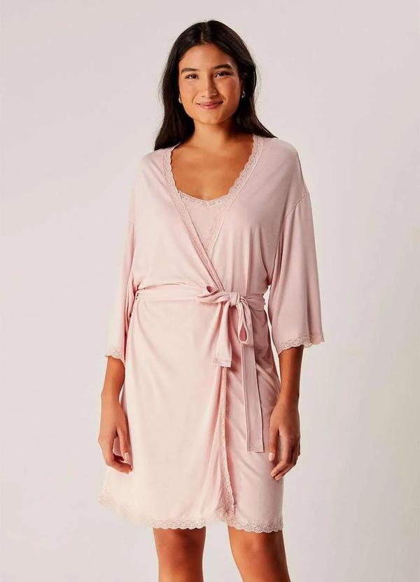 Robe Feminino com Renda Rosa - Hering Oficial