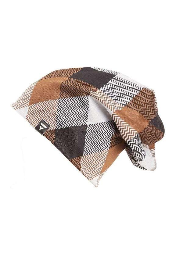 Gorro Malha Jacquard Brohood Xadrez Marrom Marrom - Brohood