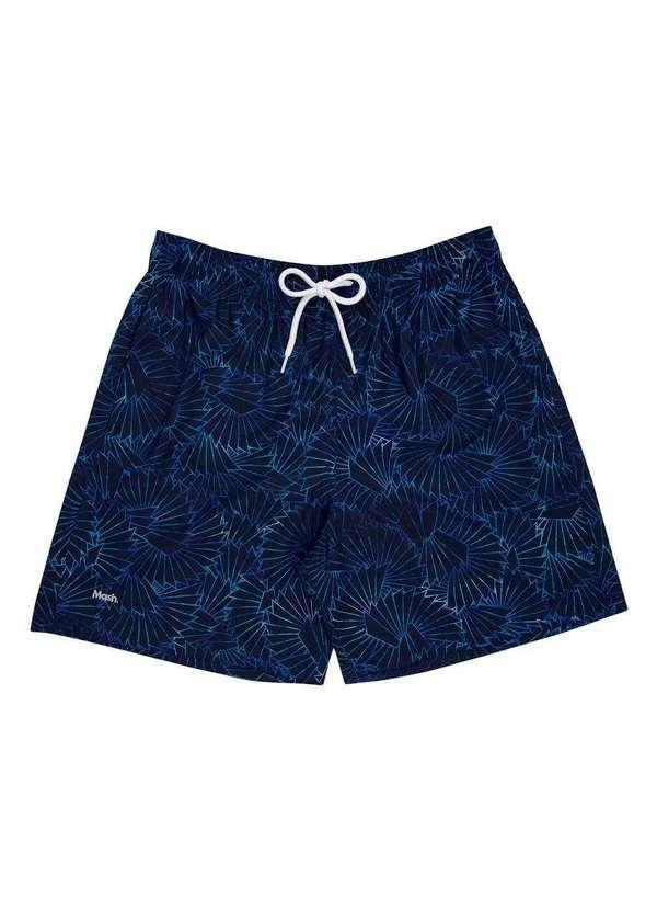 Shorts Estampado Geométrico Azul Marinho - Mash