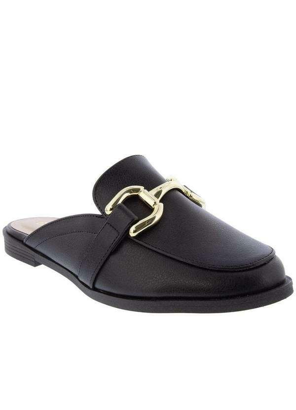Mule Gabriela Detalhe Fivela Preto Preto - Studio Z