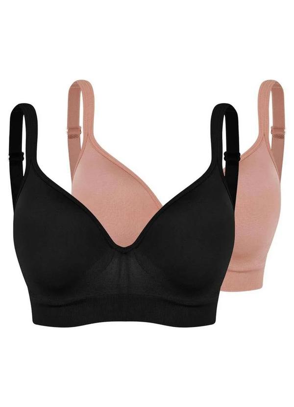 Kit com 2 Sutiãs com Aro e Bojo Trifil 0975 Taça C Preto-Macadâmia ...