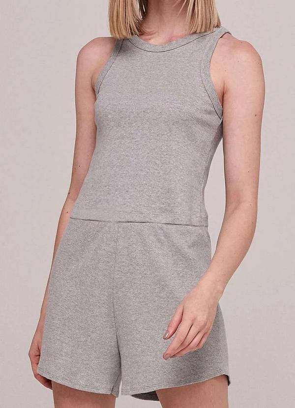 Pijama Feminino Curto Hering 7ckr M2h-Cinza-Mescla - Meias Sao Jorge