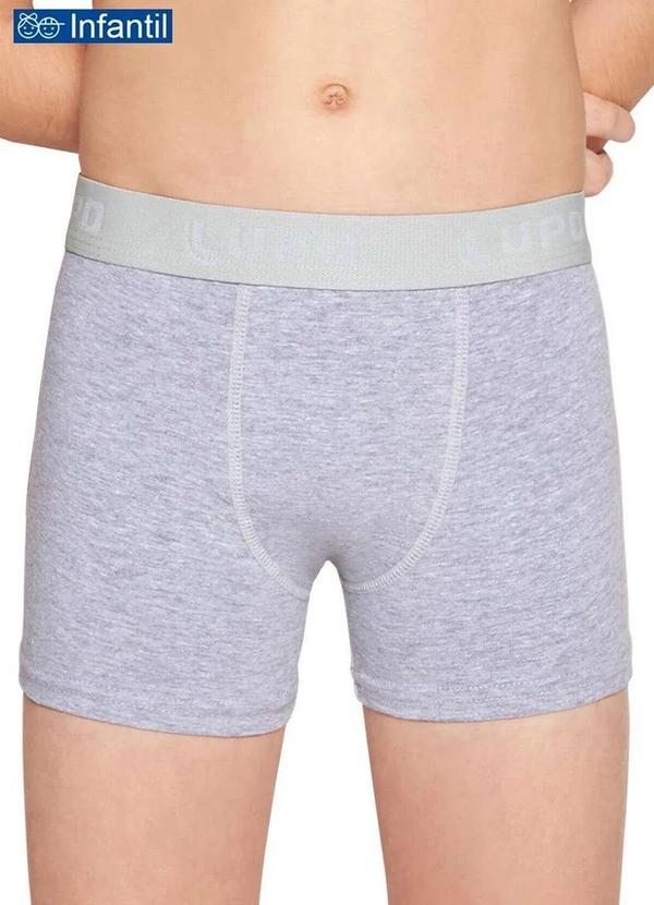 Cueca Infantil Boxer Lupinho 150-002 8000-Cinza-Mescla - Meias Sao Jorge