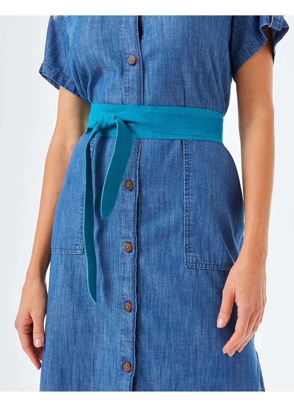 Cinto Zinzane Feminino Camurca Faixa Colors - Deep Lake Azul - Zinzane