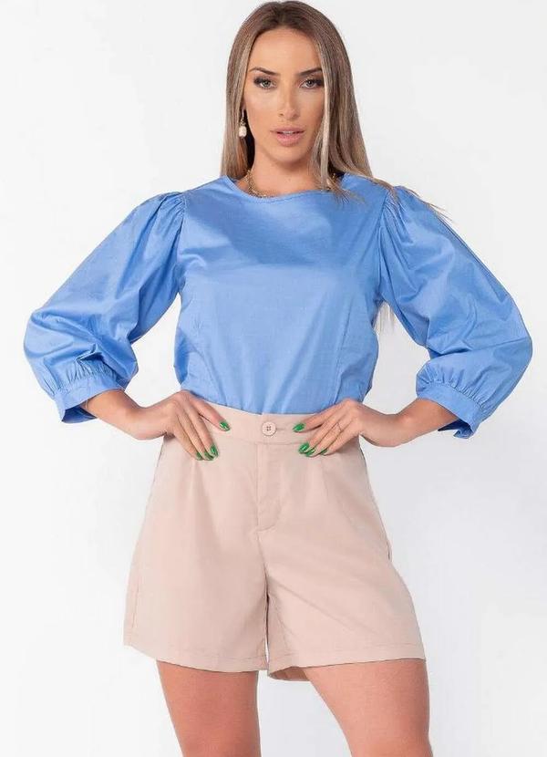 Blusa Lisa em Algodao Azul - Lamis