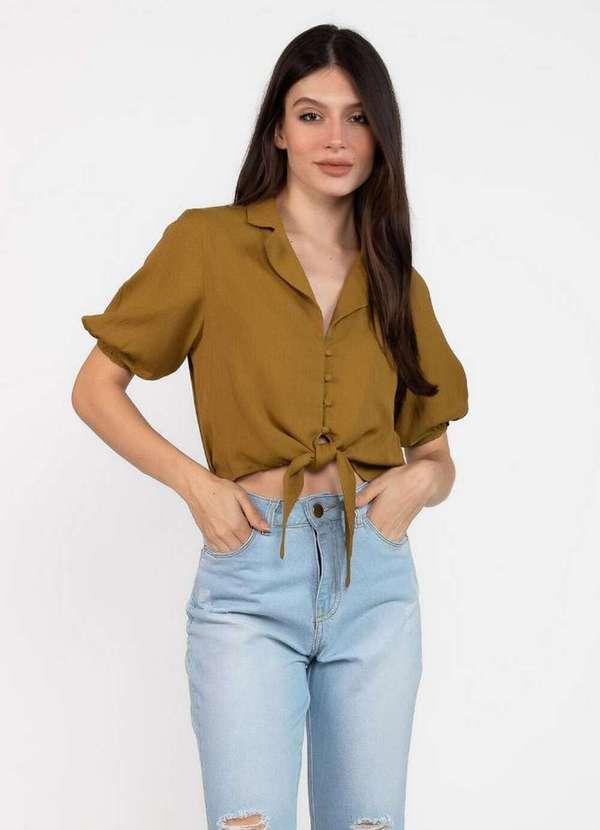 Lamis - Body Gola Classica com Amarracao Frontal Verde