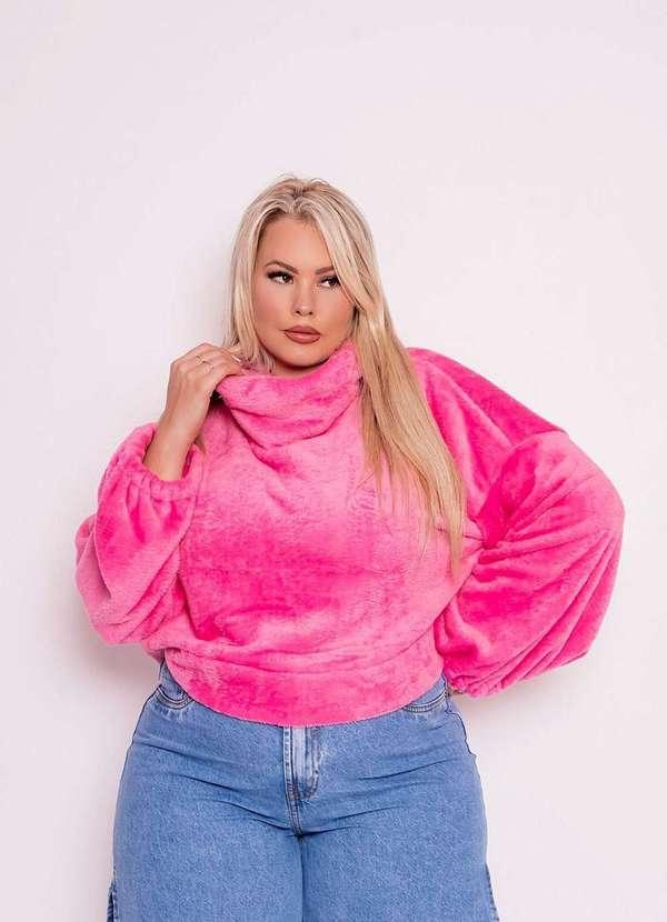 Blusa Plus Size Teddy Rosa - Ana Maya Curves