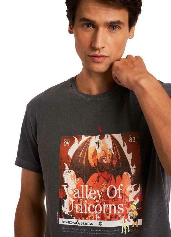 Camiseta D D Valley Of Unicorns Reserva Preto Stoned - Reserva