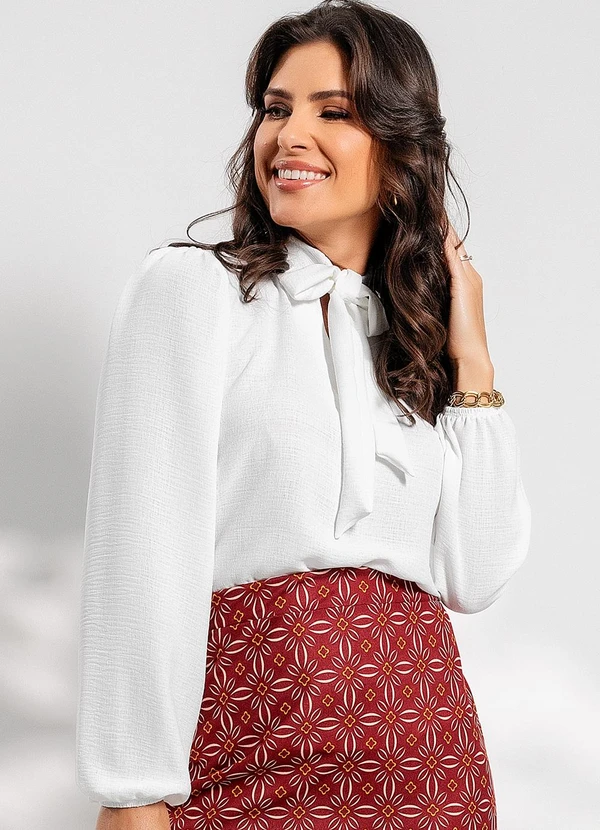 Blusa Off em Crepe Plano - Rosalie