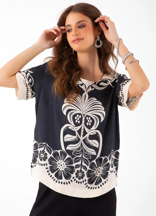 Blusa Splendor Tropical Preto - Farm