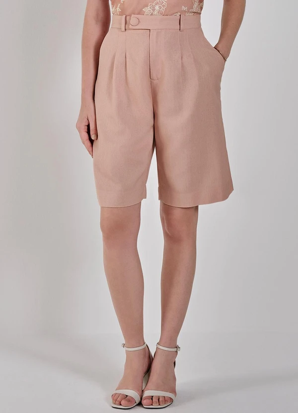 Bermuda de Linho Rosê Adeline Rosa - Principessa