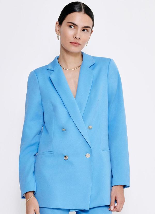 Blazer Cruzado Azul com Botões Brasão Caroline - Principessa