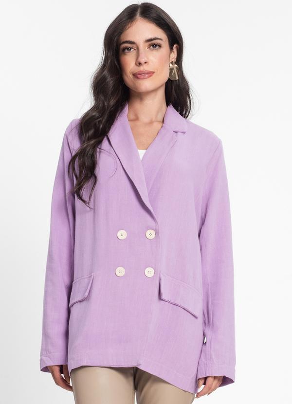 Blazer Feminino em Linho Roxo - Endless