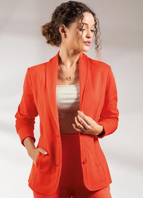 Blazer Feminino em Moletom Laranja - Habana