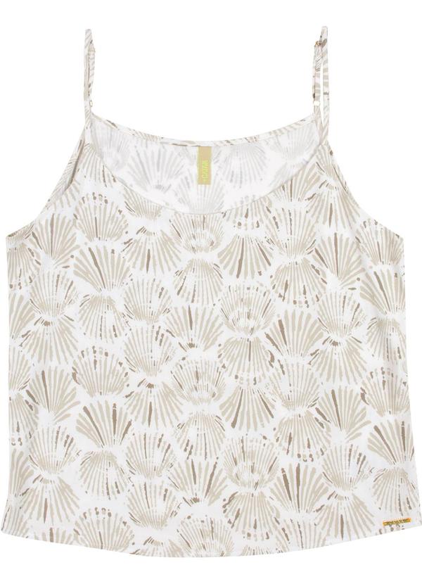 Blusa com Alça Estampa Conchas Branco - Cativa