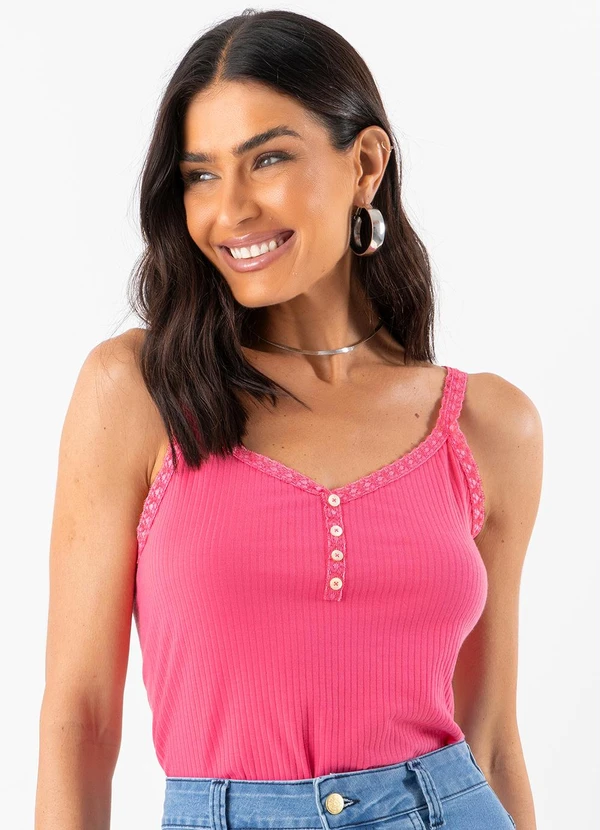 Blusa Rosa em Canelado - Quintess