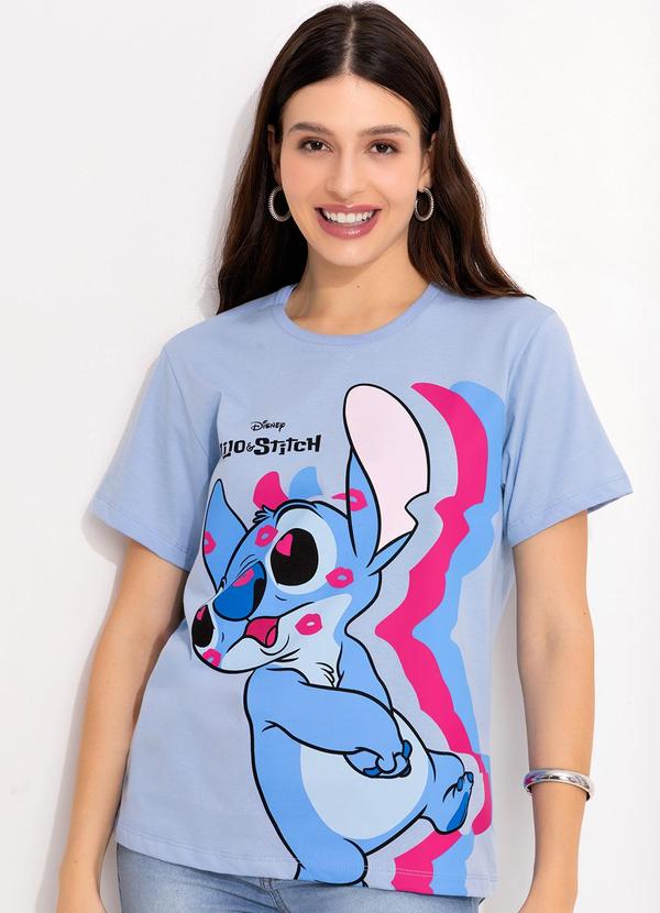 Blusa Azul Bebê em Malha de Algodão Penteado - Multimarcas