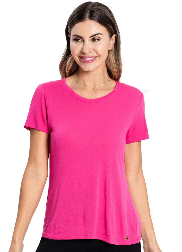 Blusa Básica Visco Tricô Feminina Rosa - Rovitex