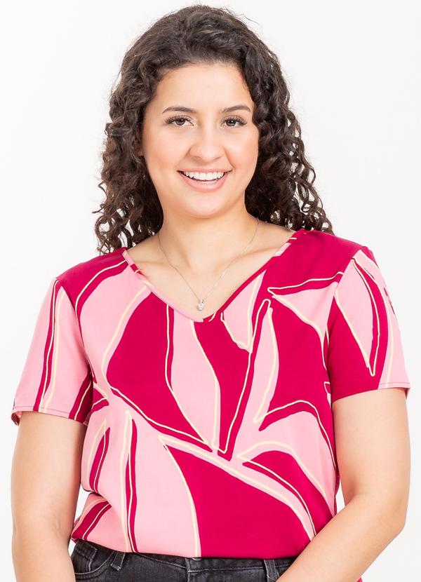 Blusa em Tecido Flex Feminino Adulto Vermelho - Cativa