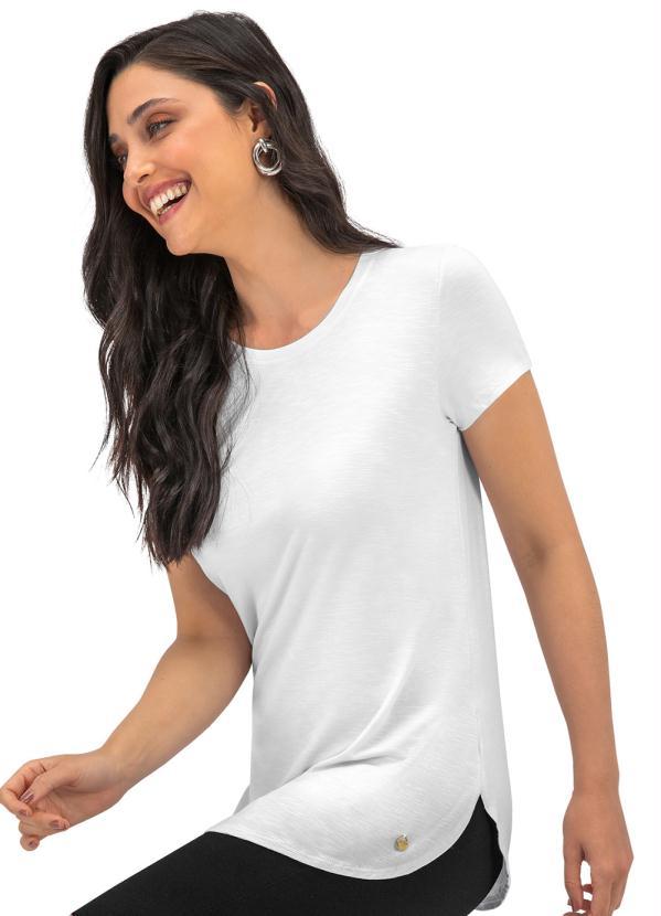 Blusa Feminina Básica Alongada Branco - Rovitex