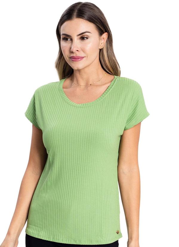 Blusa Feminina Canelada Básica Verde - Rovitex