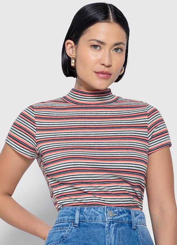 Blusa Feminina Justa Listrada Rosa - Enfim