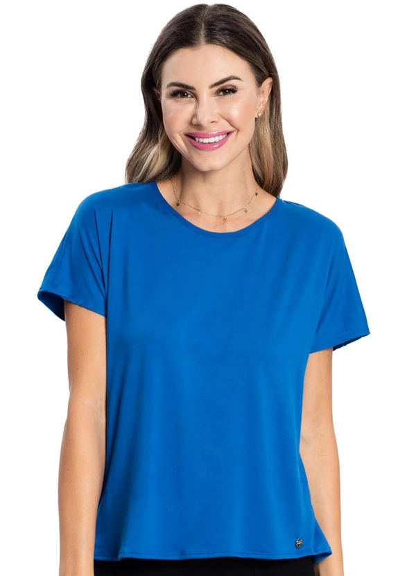 Blusa Feminina Malha Delicate Básica Azul - Rovitex