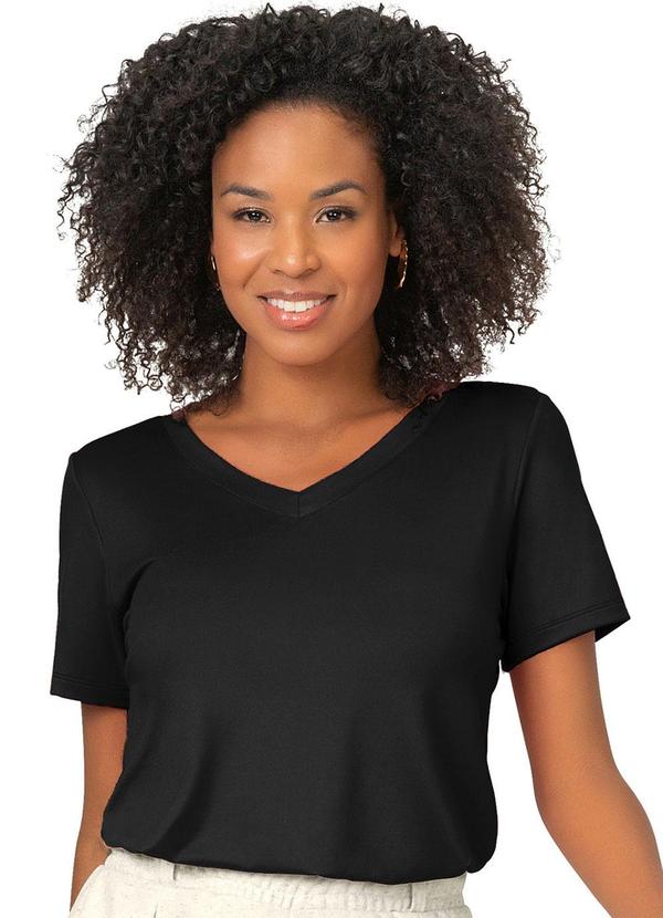 Blusa Feminina Malha Delicate Básica Preto - Rovitex