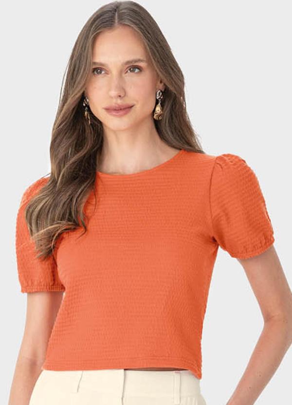 Blusa Laranja Cropped Texturizada - Malwee