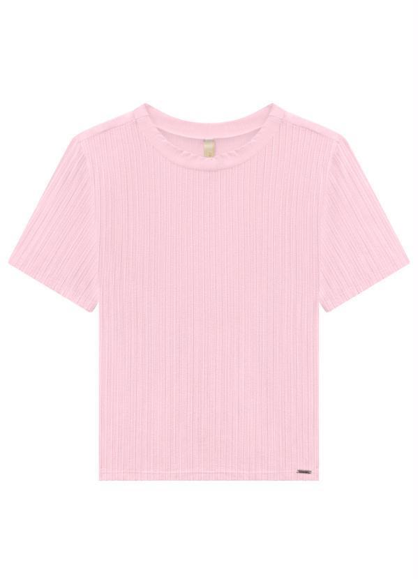 Blusa Malha Canelado Tracy Rosa - Lunender Feminino