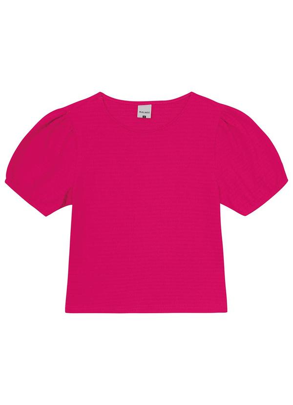 Blusa Rosa Escuro Cropped Texturizada - Malwee