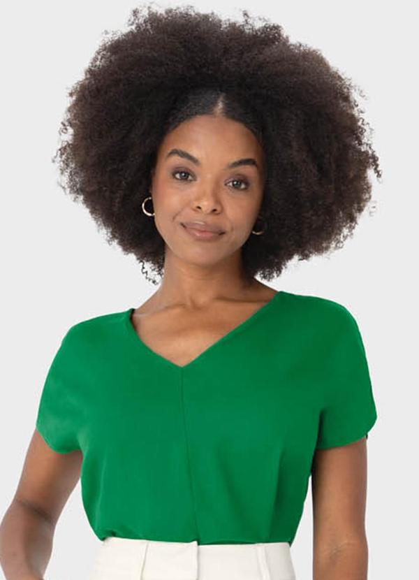 Blusa Verde Box em Viscolinho Sarjado - Malwee