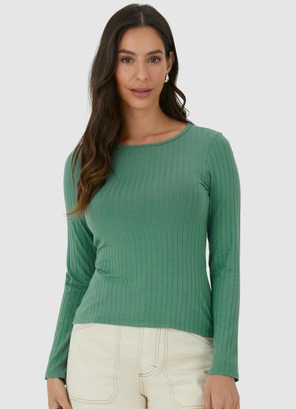 Blusa Feminina em Viscose Canelada Verde - Malwee