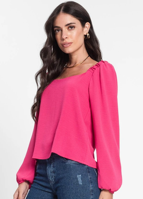 Blusa Feminina Manga 7/8 Rovitex Rosa - Rovitex