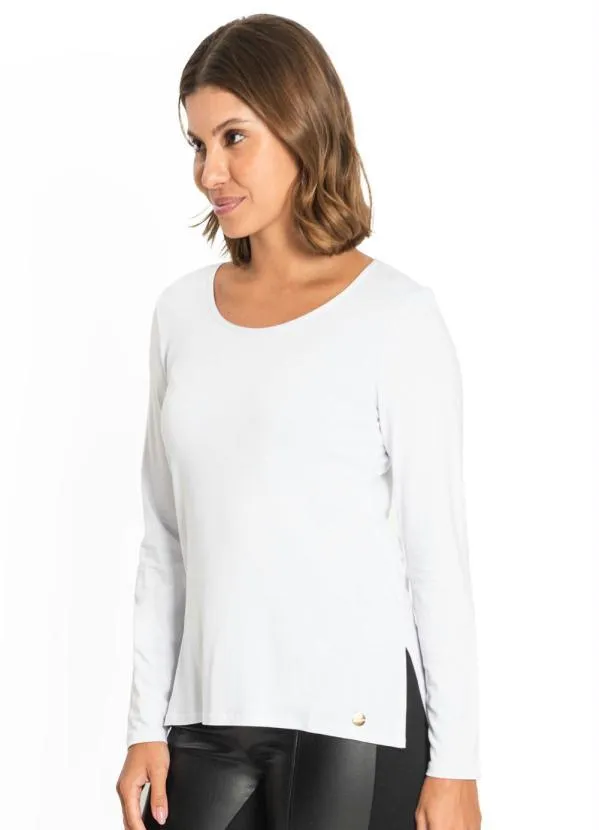 Blusa Feminina Manga Longa Basic Branco - Endless