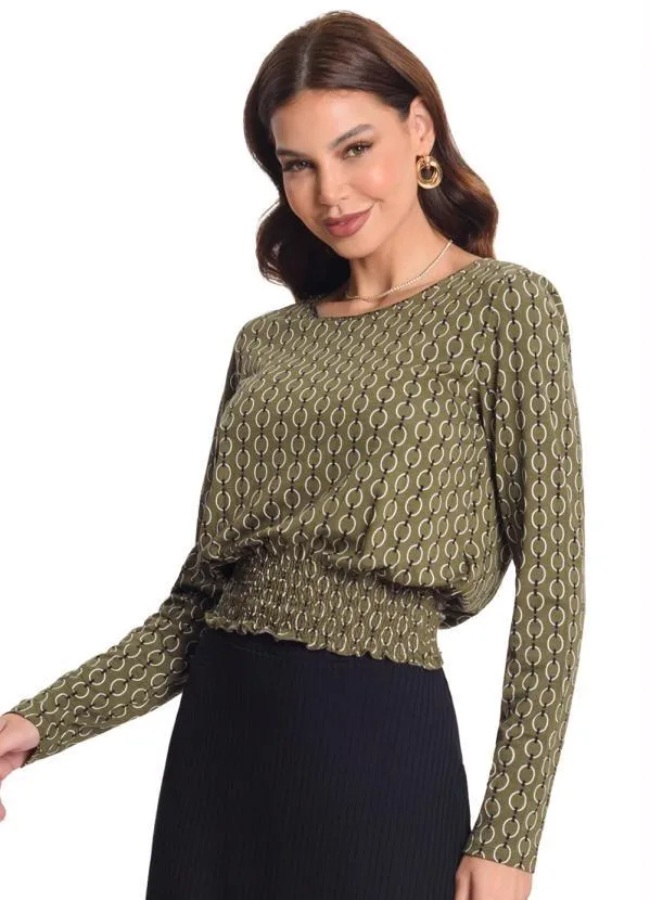 Blusa Manga Longa Feminina . Verde - Rovitex