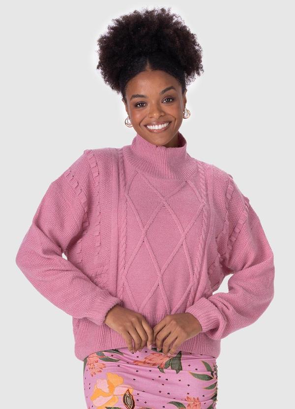 Suéter Feminino em Tricô Rosa - Malwee