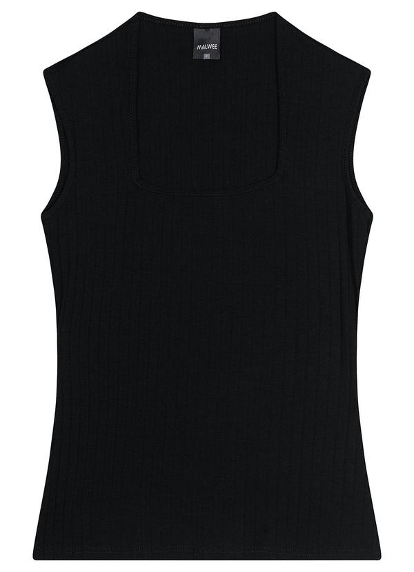 Blusa Ajustada Canelada Preto - Malwee