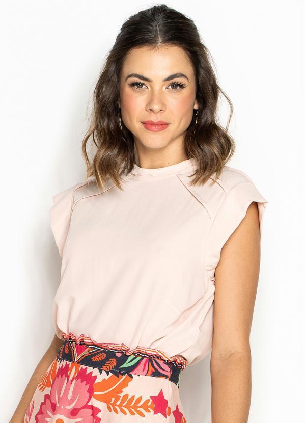 Blusa de Crepe Recortes Vivo Rosa - Maria Filo