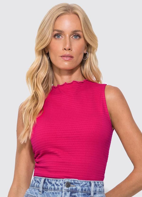 Blusa Rosa Escuro Justa Texturizada - Enfim