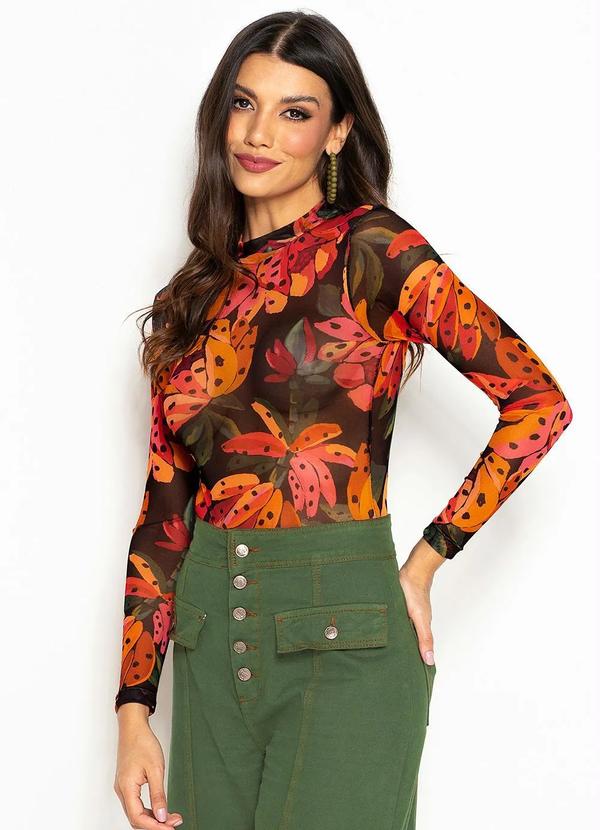 Body de Tule Flor de Banana Preto - Farm