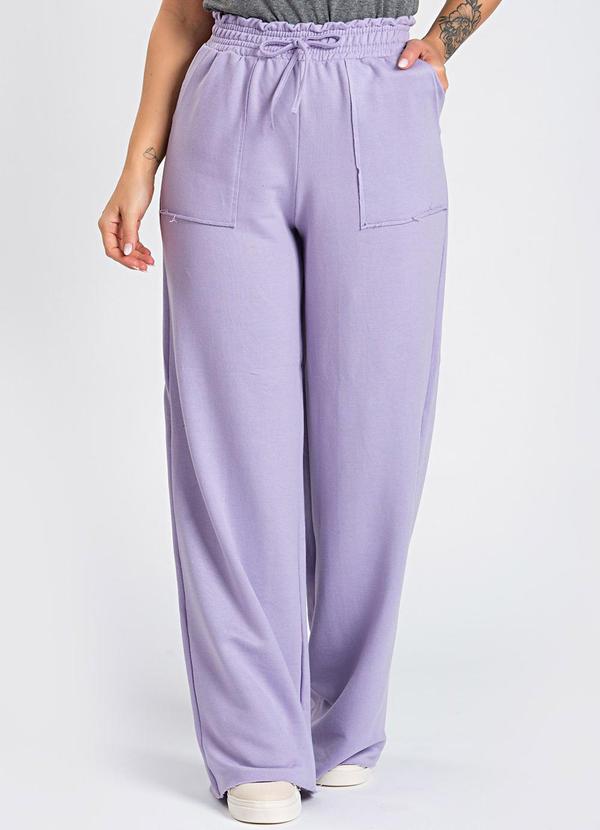 Calça Moletom Wide Leg Val Lilás - Meu Jeans