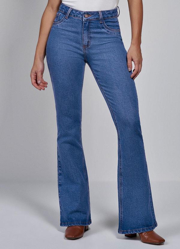 Calça Jeans Flare Azul Médio Samantha - Principessa