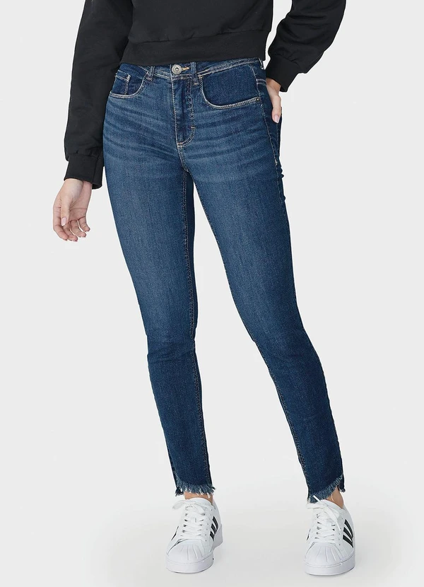 Calça Feminina Skinny Flex Jeans Cropped Azul - Malwee
